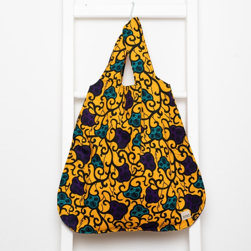 Shopping Backpack - Purple Flowers